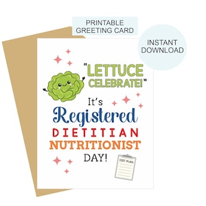 Registered Dietitian Nutritionist Day Card Printable / Dietitian Card ...
