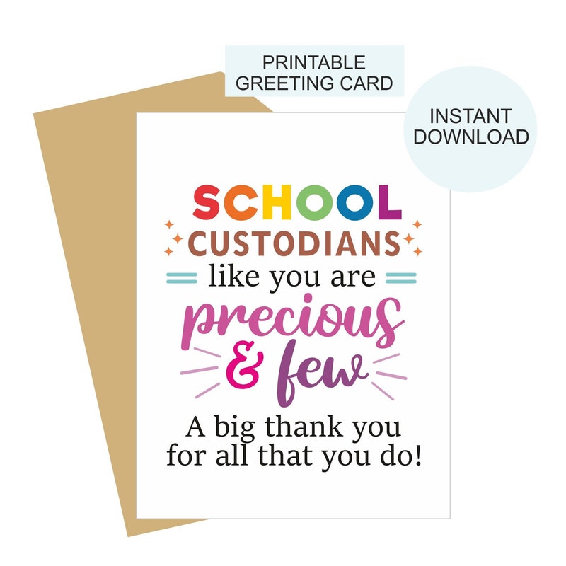 Custodian Appreciation Card - Etsy