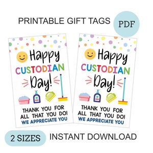 Custodian Appreciation Tags Printable / School Custodian Appreciation ...