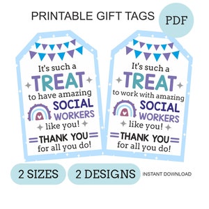 Social Worker Treat Tags Printable / Social Worker Thank You Tags ...