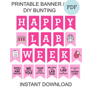 Pink Lab Week Banner Printable / Lab Week 2024 Banner / Lab Week Gifts ...
