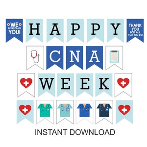 Happy CNA Week Banner Printable / CNA Week Decor / Cna Week Gifts ...