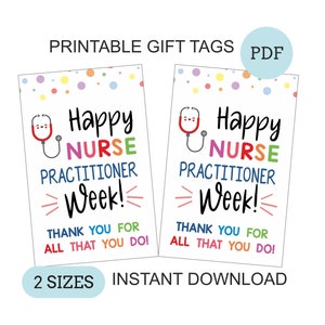 Nurse Practitioner Week Thank You Tags Printable / Nurse Practitioner ...