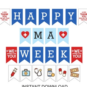 Happy MA Week Banner Printable / Medical Assistant Week Banner ...