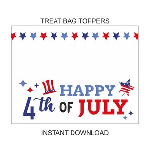 4th of July Candy Bag Toppers Printable / 4th of July Treat Bag Toppers ...