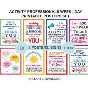Activity Professional Week Signs Printable / Activity Professionals ...