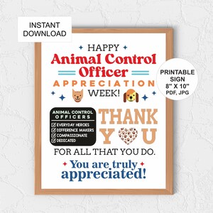 Animal Control Officer Appreciation Week Sign Printable / Animal ...