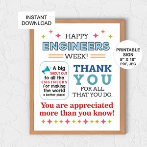 Engineers Week Sign Printable / Engineers Week Poster / Engineer Week ...
