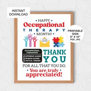 OT Month Sign Printable / OT Month Poster / Occupational Therapist ...