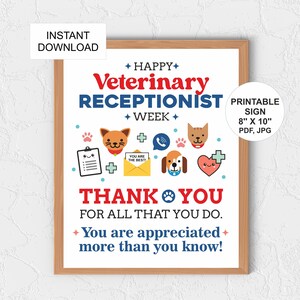 Vet Receptionist Week Sign Printable / Veterinary Receptionist Week ...