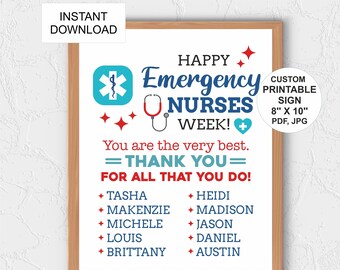 Blue Emergency Nurses Week Gift Tags Printable / ER Nurse Week - Etsy