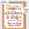 Autumn Treat Thank You Sign Fall Appreciation Gift Card Thanksgiving ...