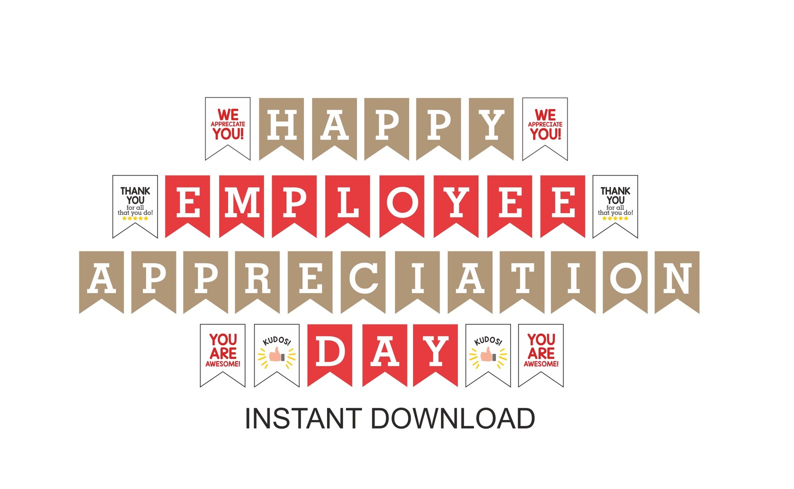 Happy Employee Appreciation Day Banner Printable / Employee ...