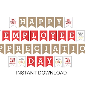 Happy Employee Appreciation Day Banner Printable / Employee ...