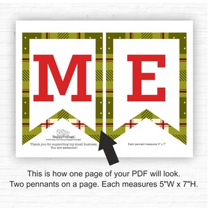 Merry Christmas Banner Printable Red and Green / Merry Christmas ...