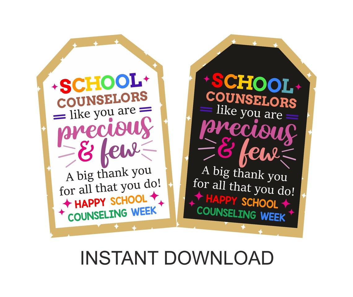 School Counselor Appreciation Tag Printable / School - Etsy