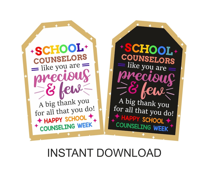 School Counselor Appreciation Tag Printable / School - Etsy