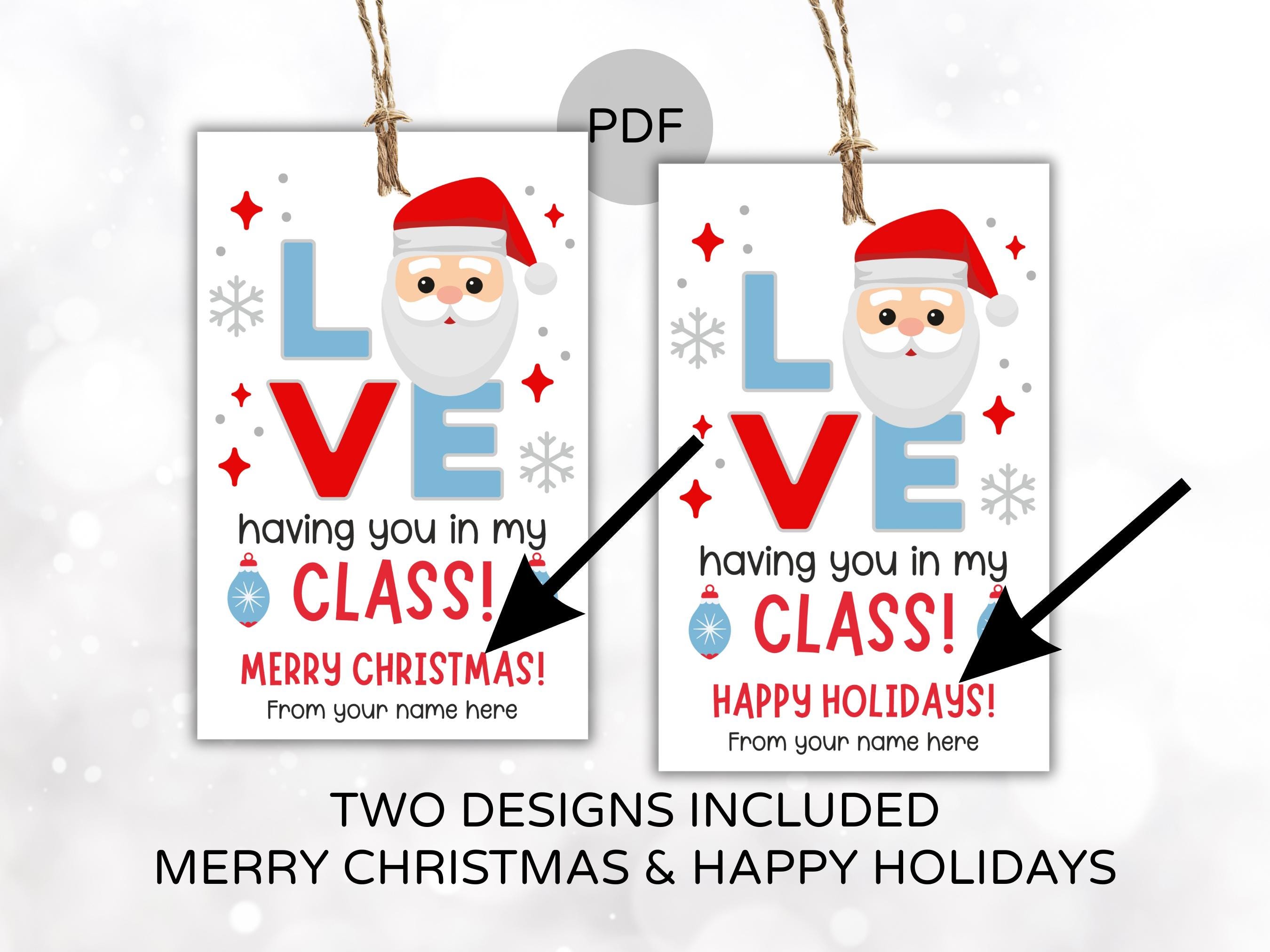 Christmas Student Tags Printable / Christmas Student Gifts From Teacher ...