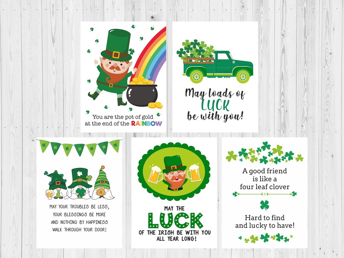 St Patricks Day Card Set Printable / St Patrick's Day - Etsy