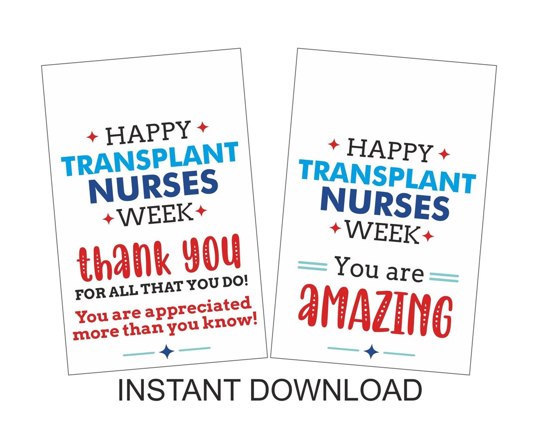 Transplant Nurses Week Tag Printable / Transplant Nurse Week Gift Tag ...