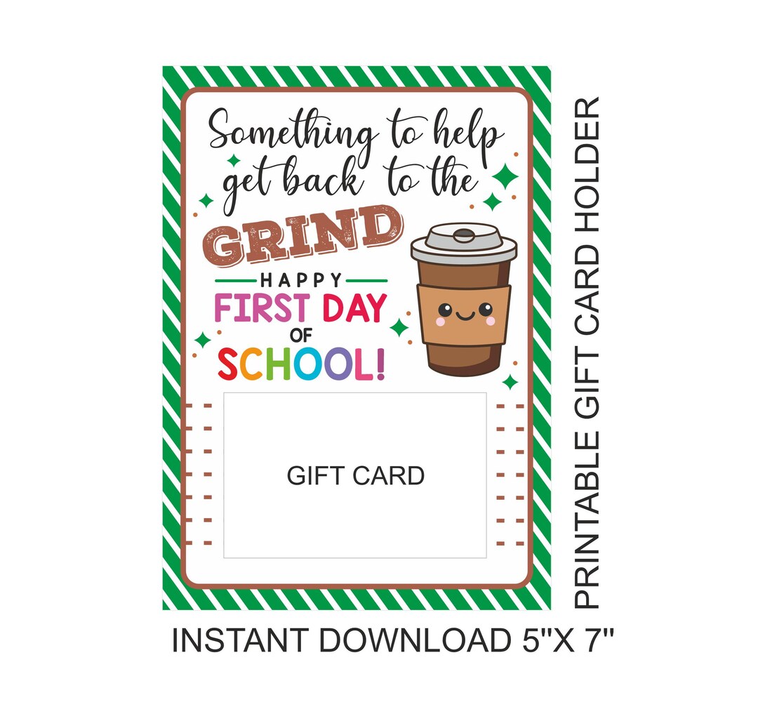 First Day of School Coffee Gift Card Holder / Back to School Coffee ...