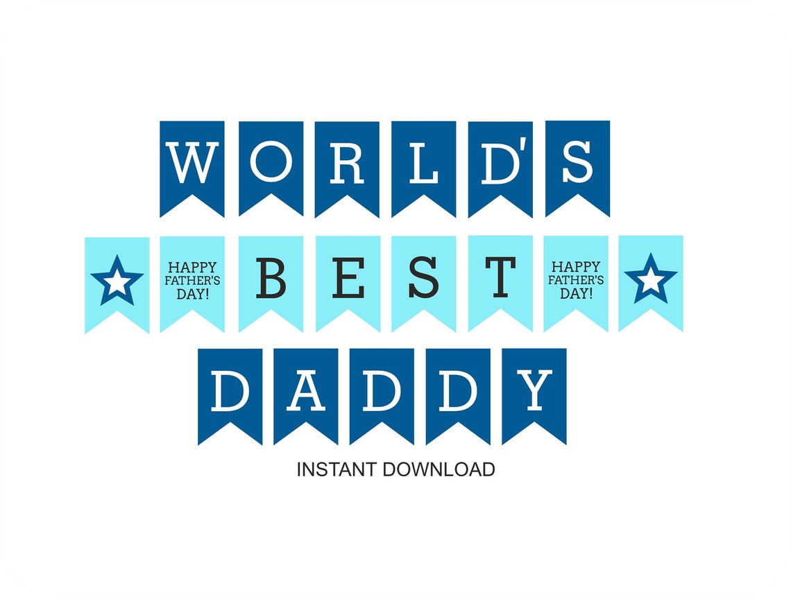 World's Best Dad Banner Printable / World's Best Daddy - Etsy