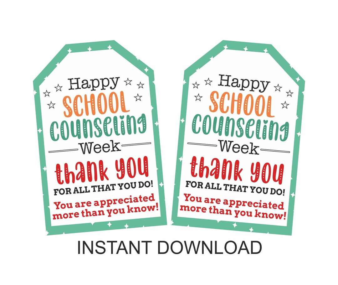 School Counselor Thank You Tags Printable / School Counselor ...