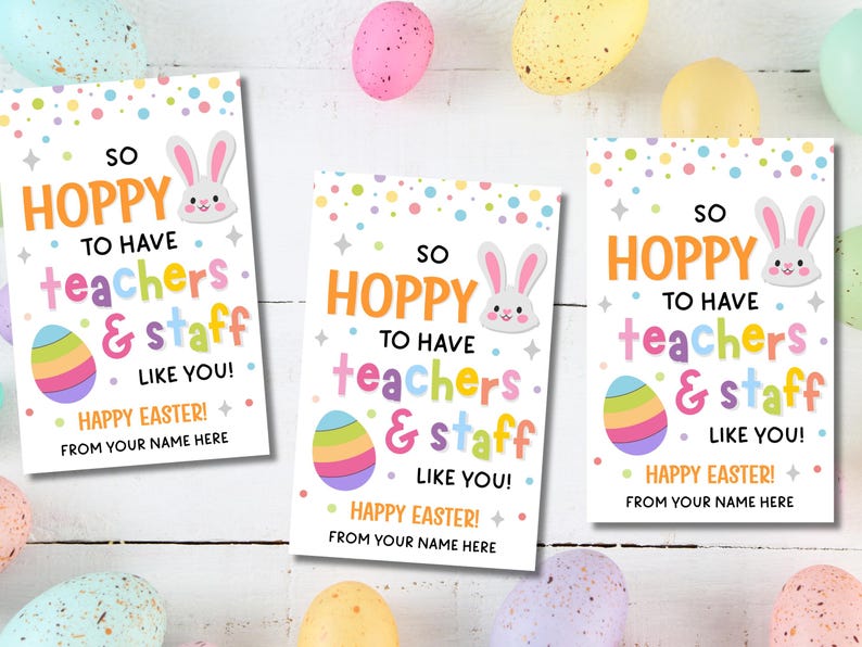 Easter Teachers and Staff Tags Printable / Easter School Staff Gift Tag ...