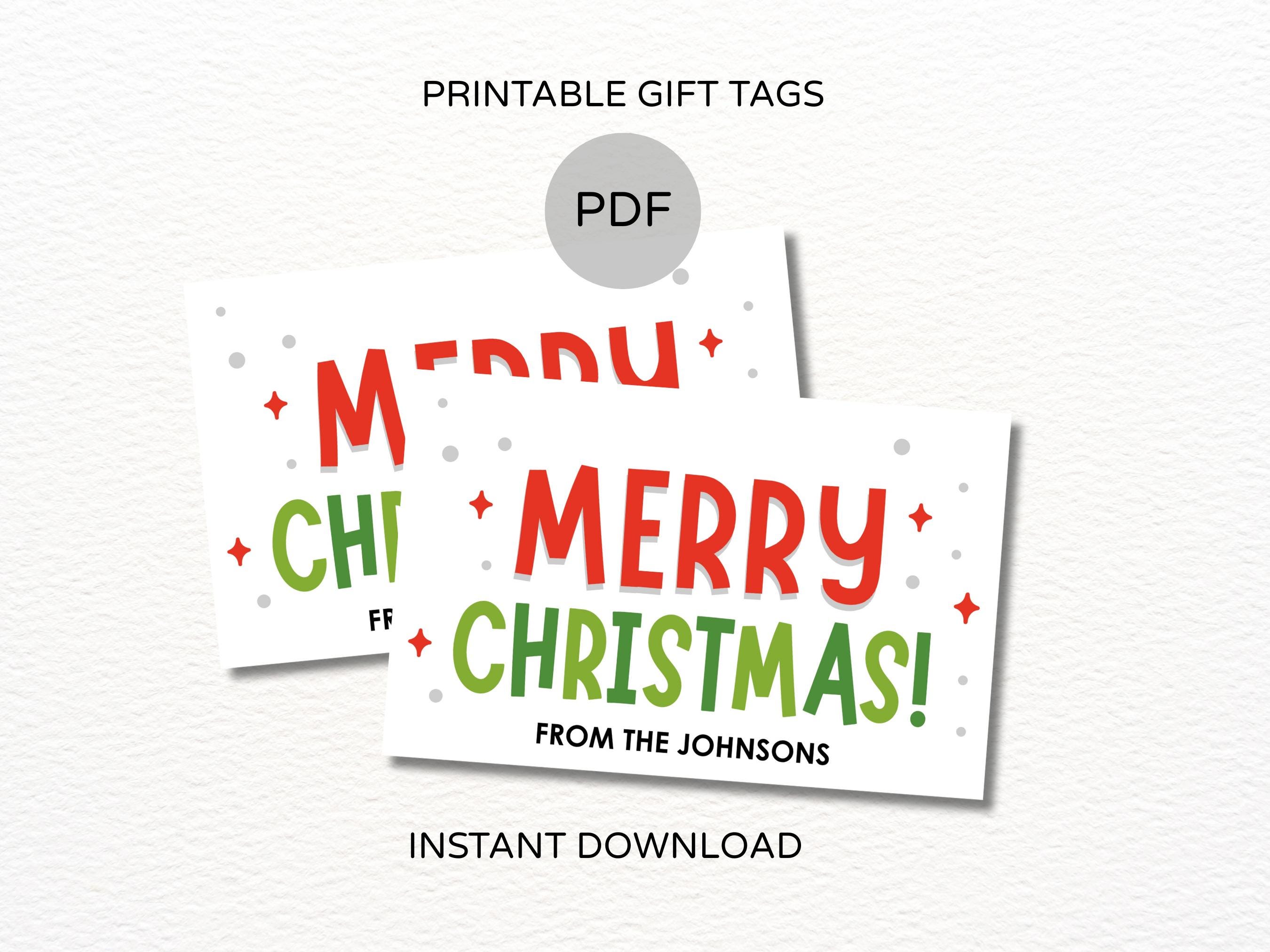 Merry Christmas Tags Printable / Printable Christmas Tag / Merry ...