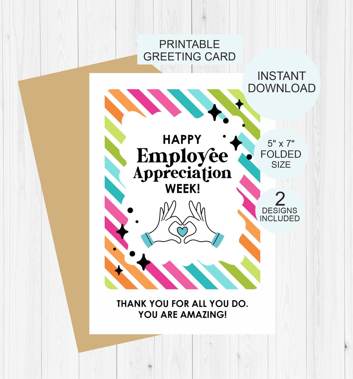 Employee Appreciation Day Card Printable / Employee Appreciation Week ...