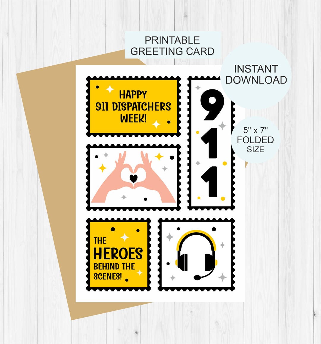 Dispatcher Week Card Printable / 911 Dispatchers Week Gifts ...