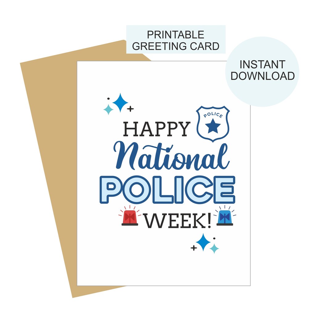National Police Week Card Printable / Police Appreciation Card / Police ...