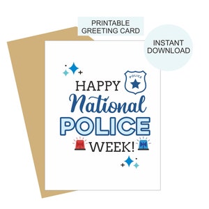 National Police Week Card Printable / Police Appreciation Card / Police ...