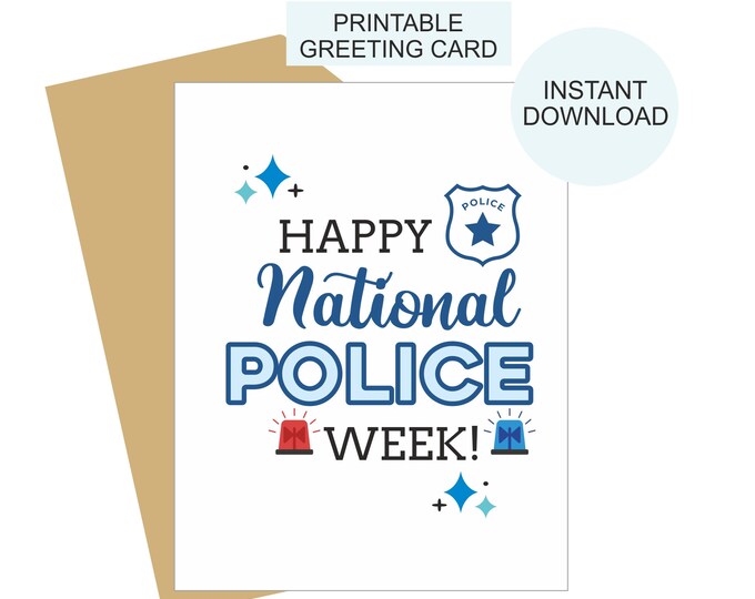 National Police Week Card Printable / Police Appreciation Card / Police ...