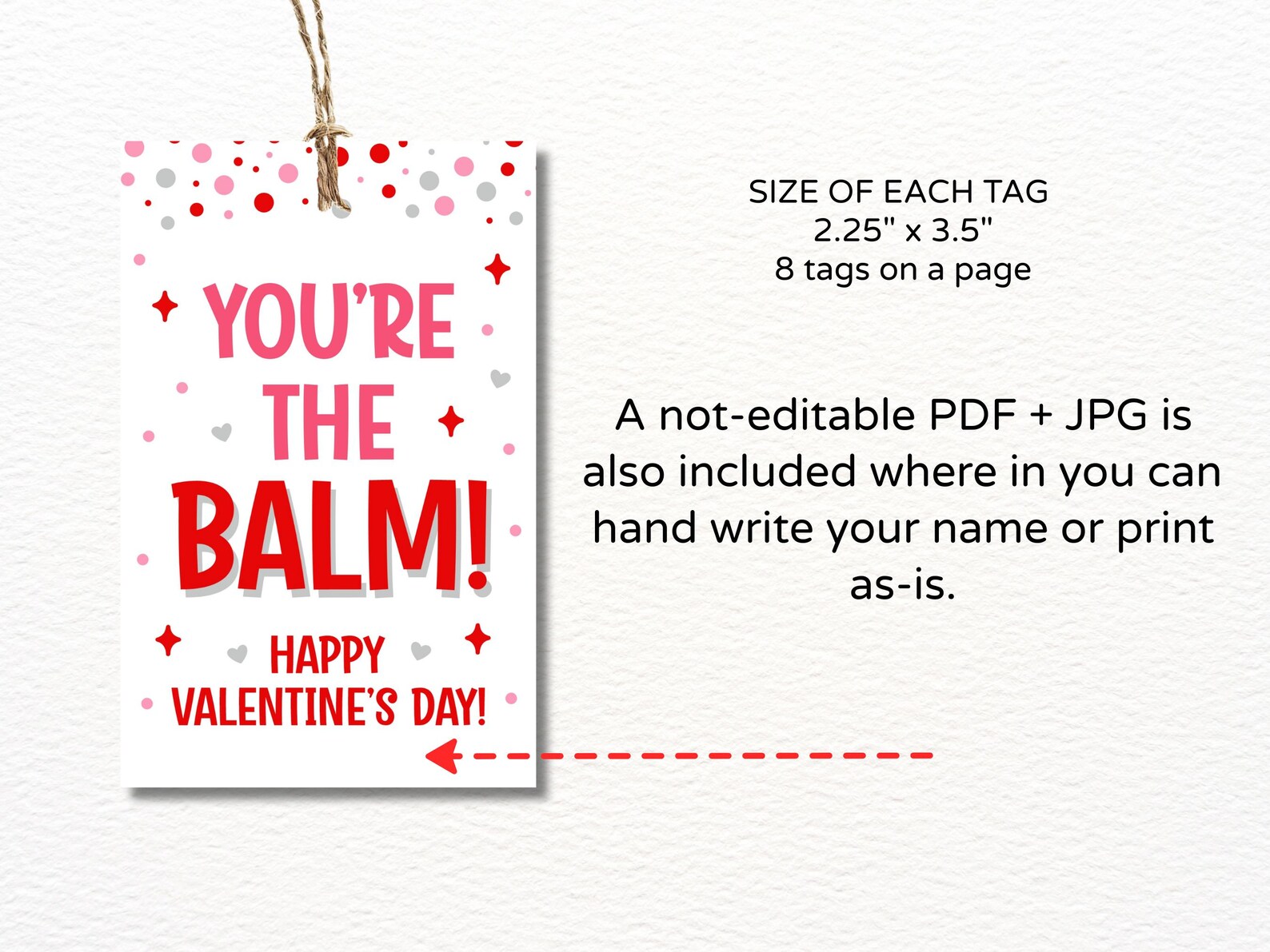 Valentine's Day Balm Tags Printable / Valentine You're the Balm Tag ...