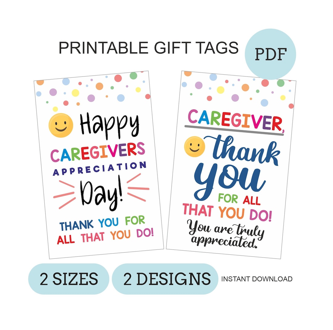 Caregivers Day Tags Printable / Caregiver Day Tag / Caregiver ...