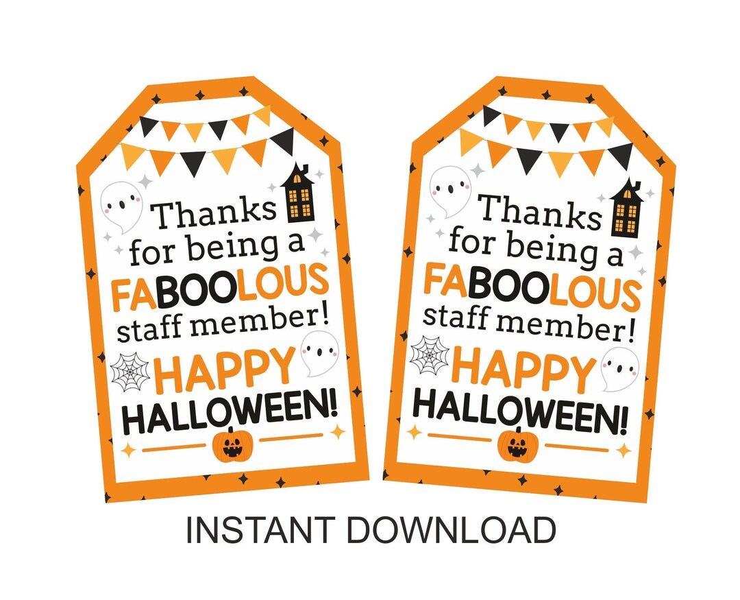 Halloween Staff Appreciation Tag Printable / Halloween Staff ...