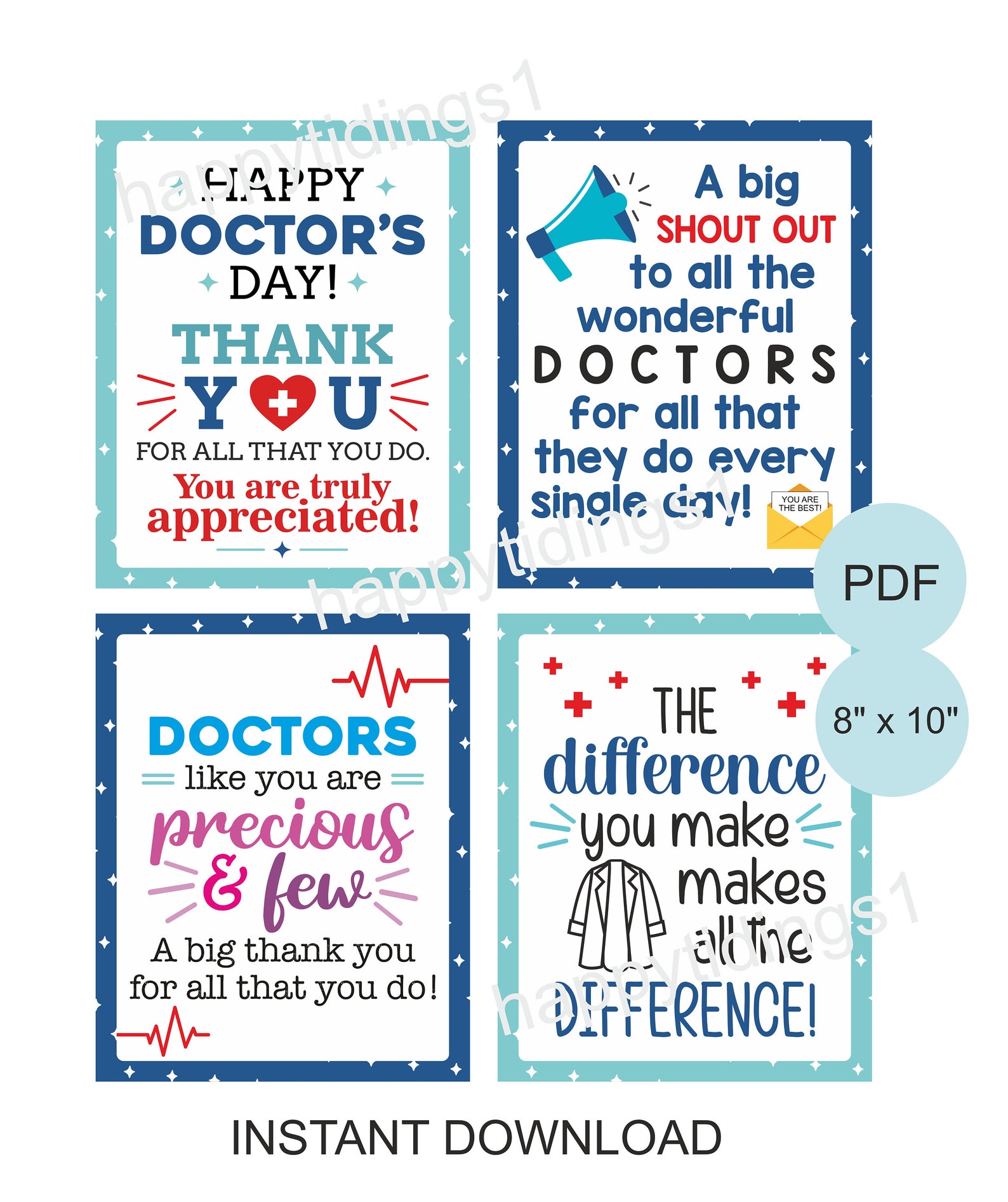 Doctor's Day Signs Printable / Doctors Day Posters Set of 9 / Doctors ...