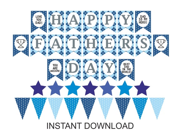 Printable Happy Father's Day Banner / Happy Father's - Etsy