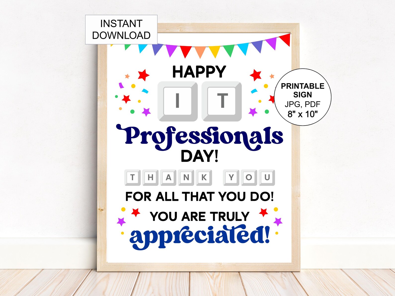 IT Professionals Day Poster Printable / IT Professionals Day Sign / IT ...