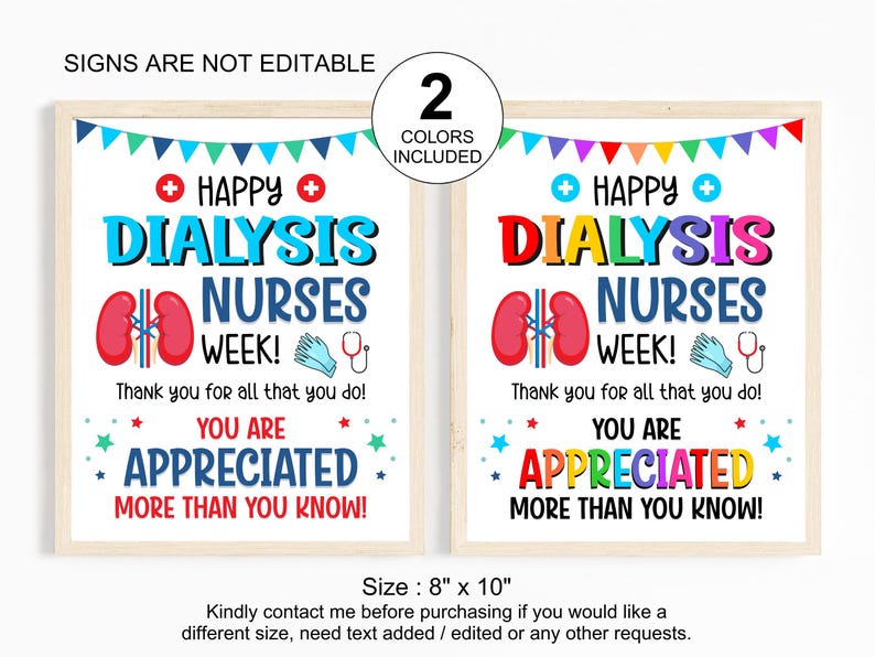 Dialysis Nurses Week Sign Printable / Dialysis Nurse Week Poster ...
