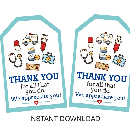 Nurse Printable Thank You Gift Tag L&D Maternity Doctor - Etsy