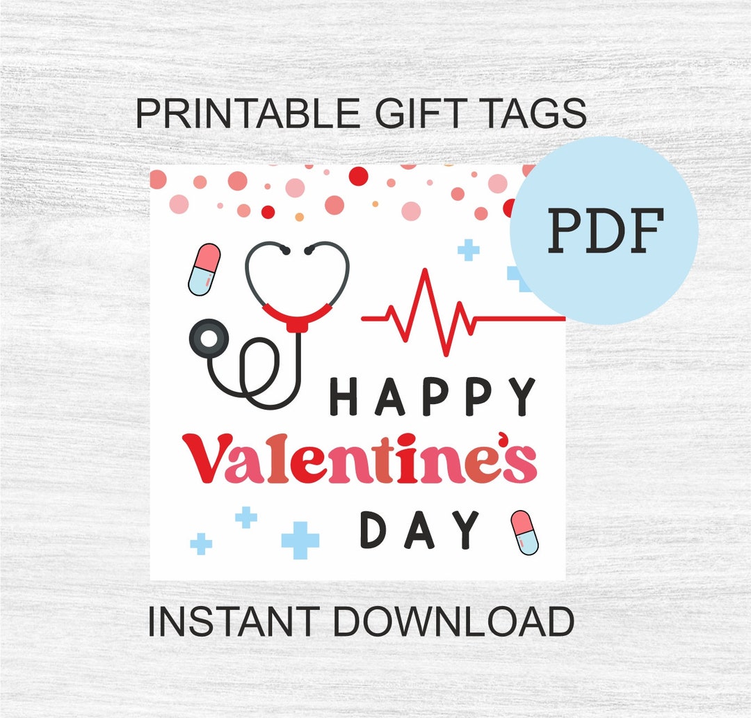 Printable Medical Valentine's Day Tags / Medical Valentine / Medical ...