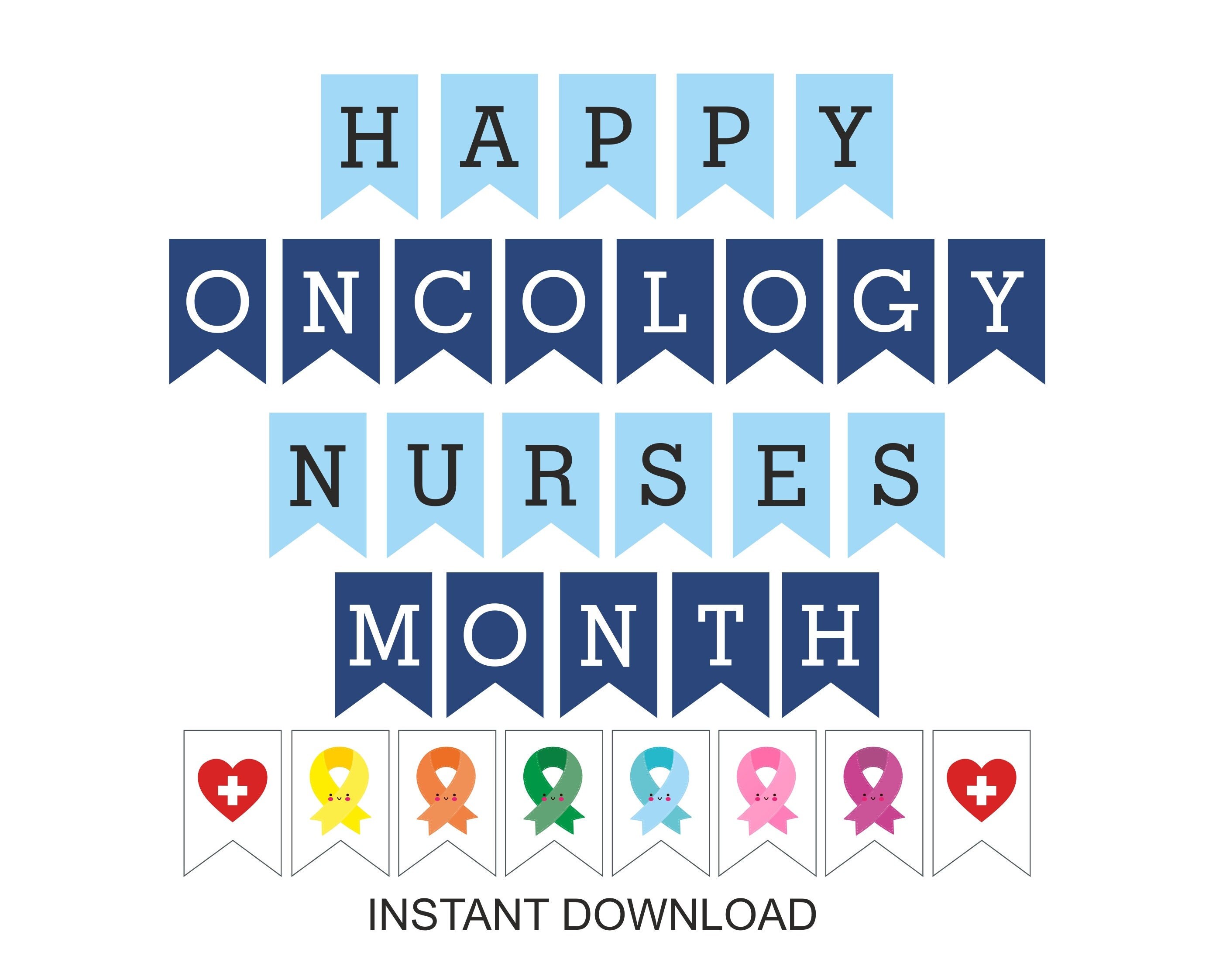 Oncology Nurse Banner Printable / Happy Oncology Nurses Month - Etsy