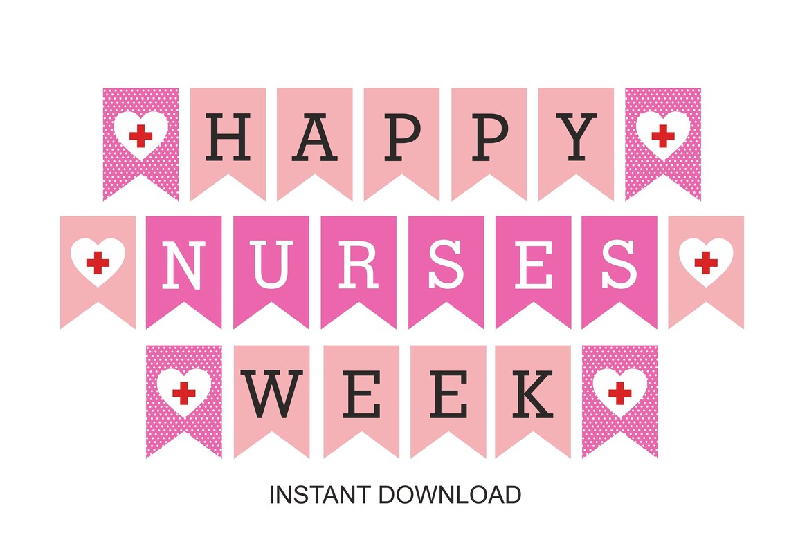 Pink Happy Nurses Week Banner Printable / PDF - Etsy