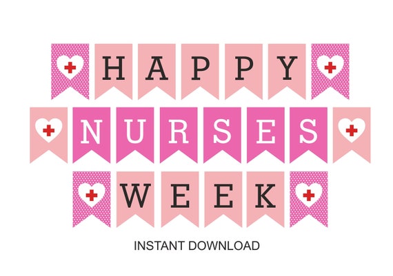 Pink Happy Nurses Week Banner Printable / PDF - Etsy