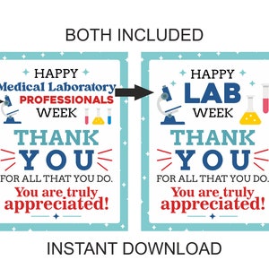 Lab Week Signs Set of 9 Printable / Medical Laboratory Professionals ...