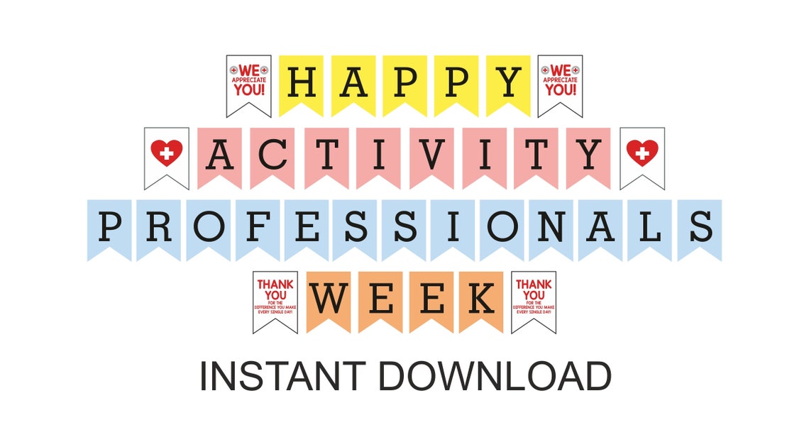 Happy Activity Professionals Week Banner Printable / Activity ...
