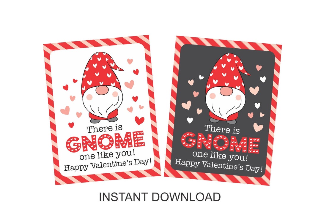 Valentine Gnome Tags Printable / Printable Valentine Gnome Tag ...