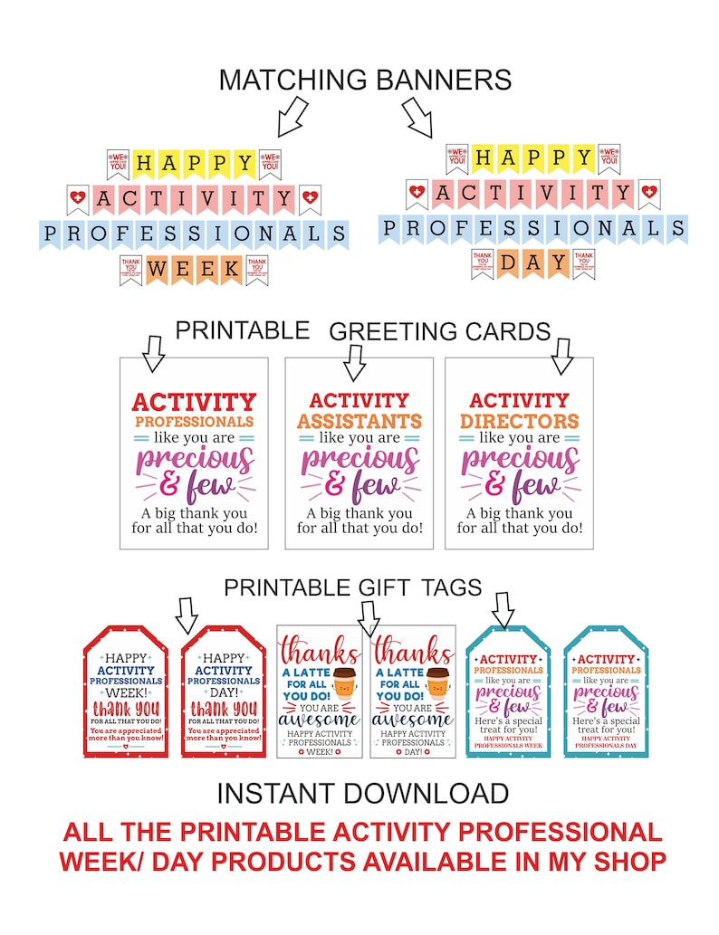 Activity Professional Card Printable / Activity Professional ...